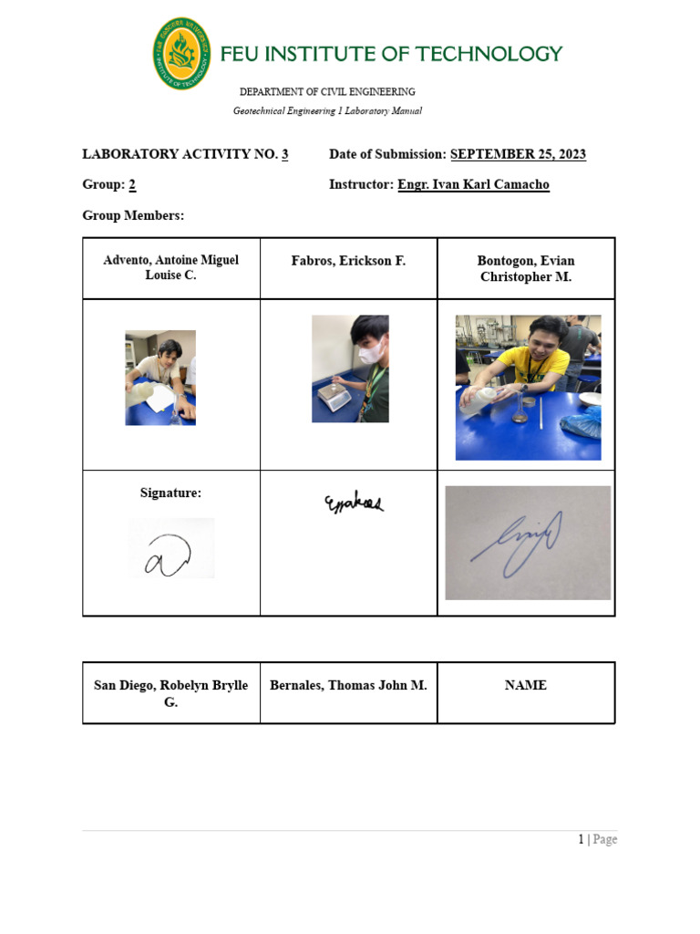 Geotechnical Engineering - Lab No. 3 | PDF