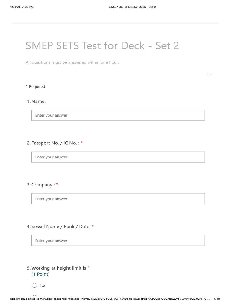 SMEP SETS Test For Deck - Master | PDF