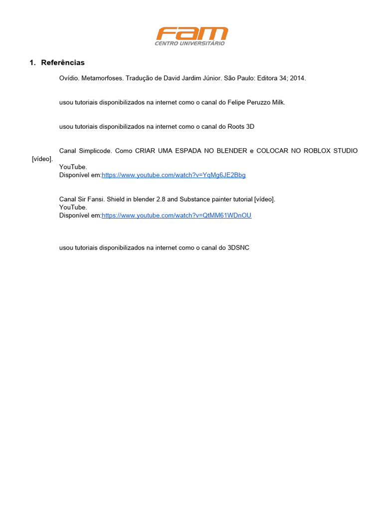 CATI-FAM - Modelo Artigo PI 2023-1 - Short Note (Referências) | PDF