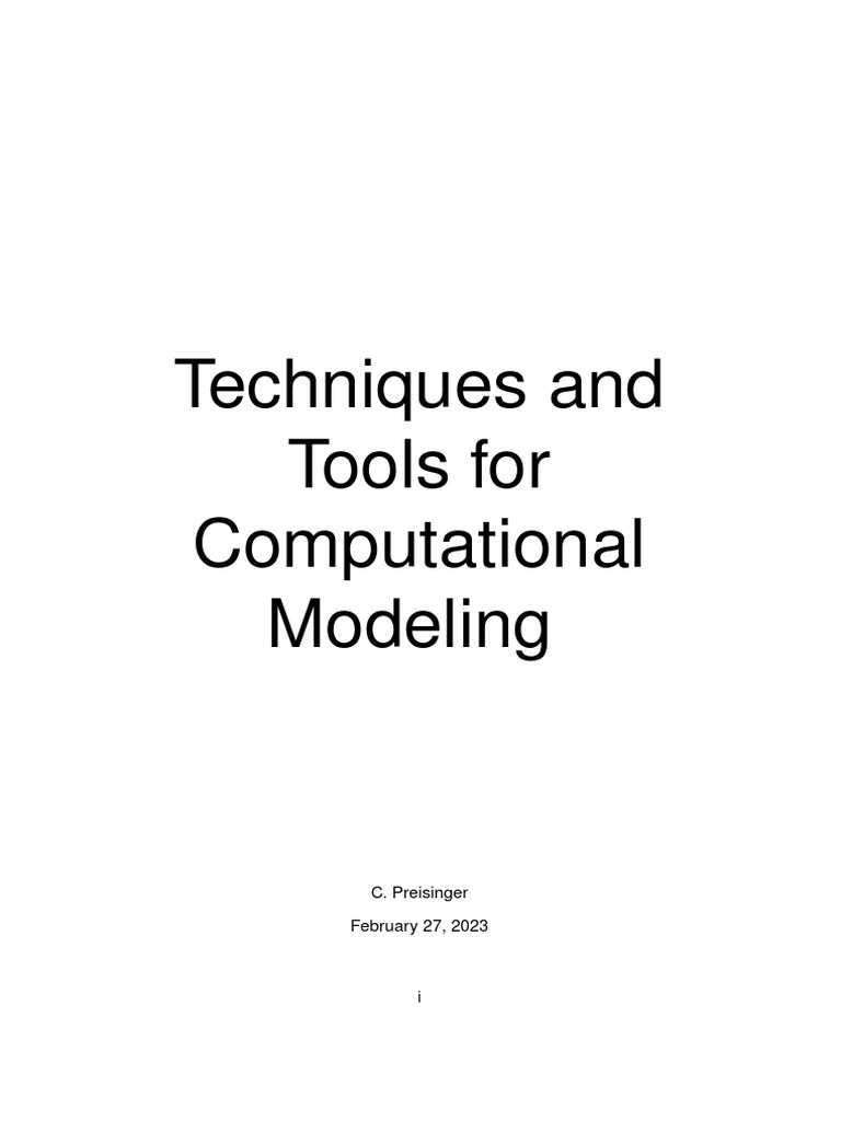 Techniques And Tools For Computational Modeling Pdf Class Computer Programming Method