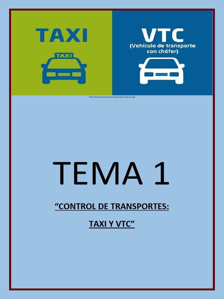 TEMA 1 FAMP Taxi VTC | PDF | Transporte | Licencia de conducir