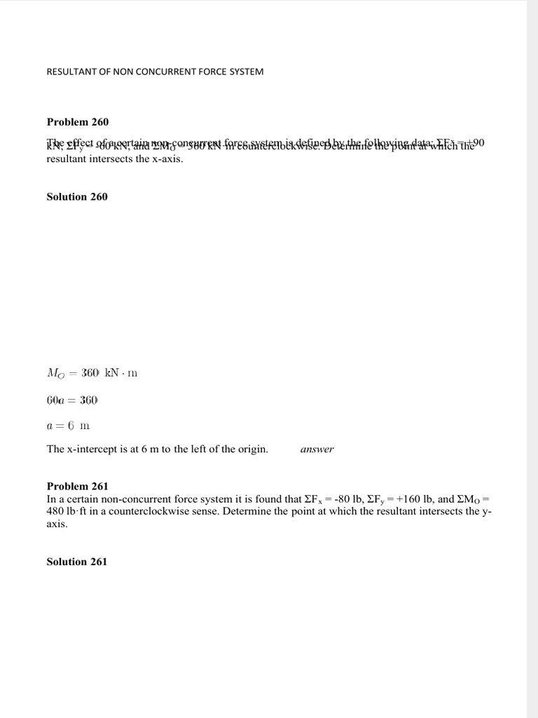 Resultant of Non Concurrent Force System | PDF | Force | Mechanics