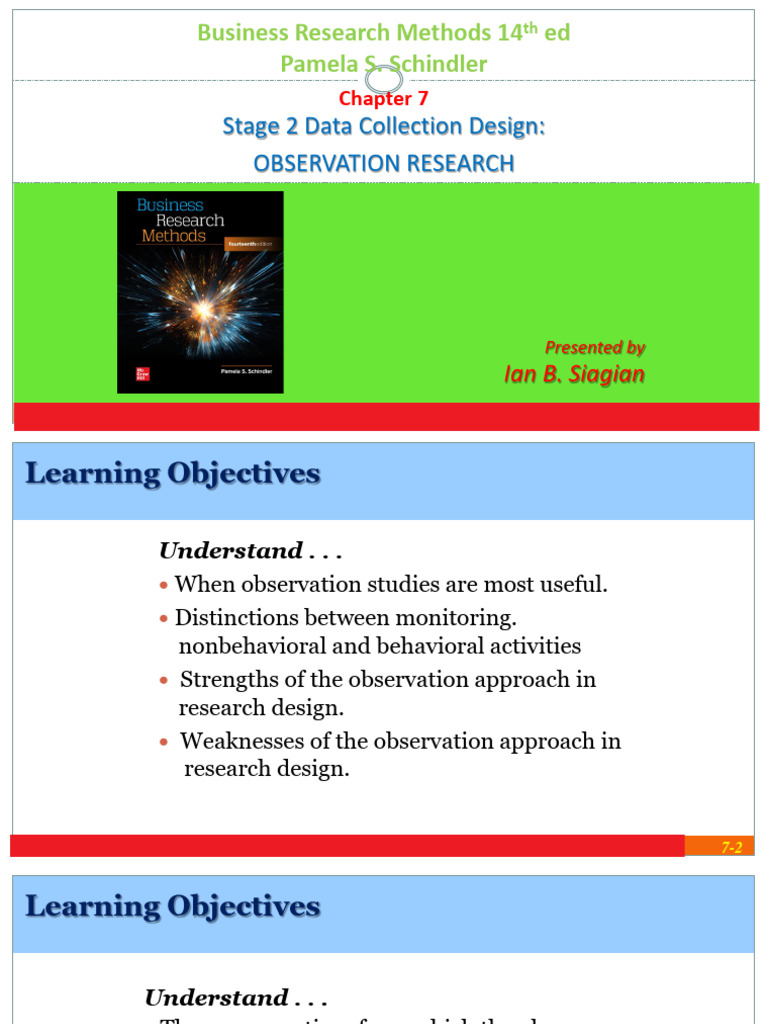 11a-Stage 2 Observational Research 14e2022PSchindler-ch7 | PDF