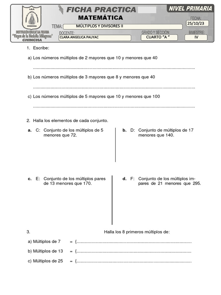 20231021-061055-Ficha Mat - Multiplos y Divisores II | PDF
