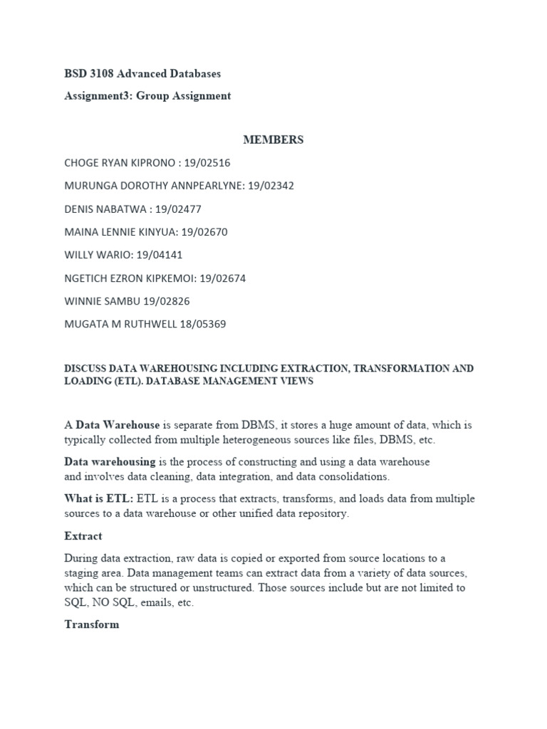 BSD 3108 Advanced Databases GRP 2 | PDF