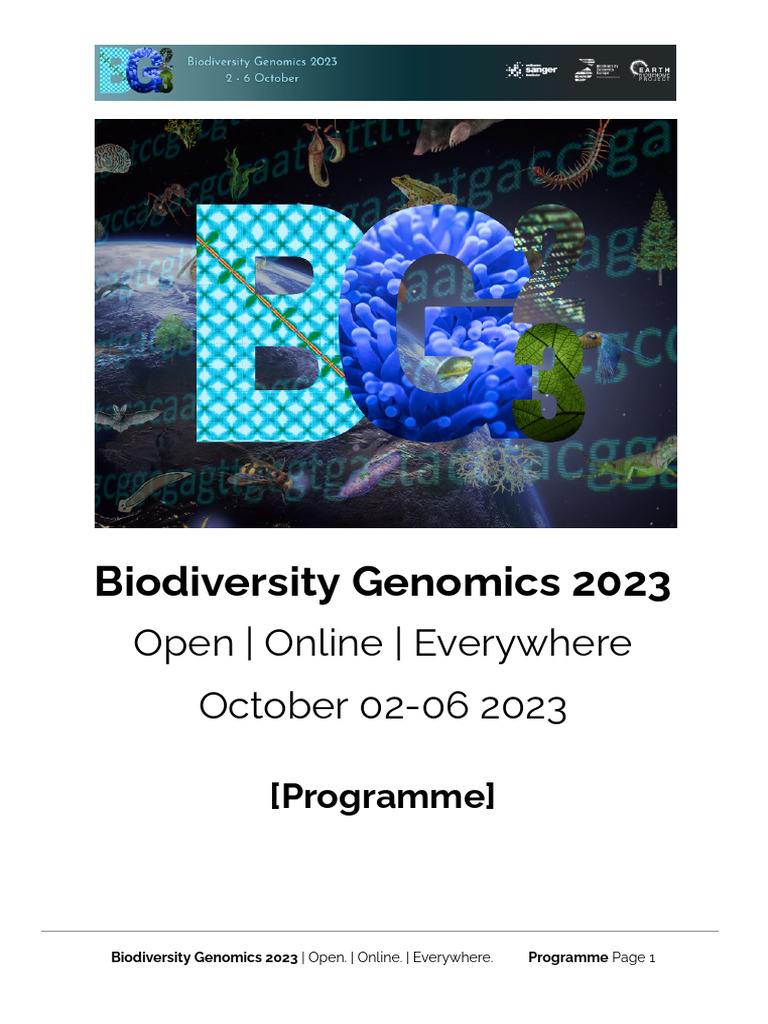Biodiversity Genomics 2023 Programme 06102023 | PDF