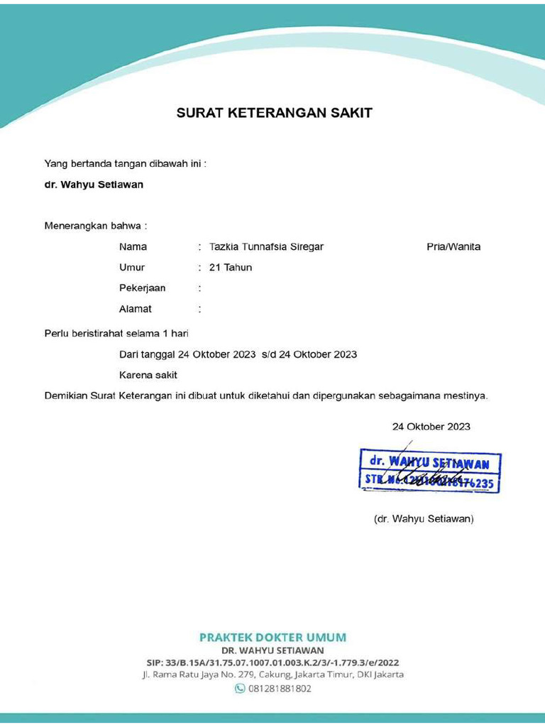 surat dokter | PDF