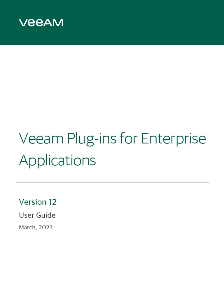 Veeam Backup 12 Plug-Ins User Guide | PDF | Port (Computer Networking) | Backup