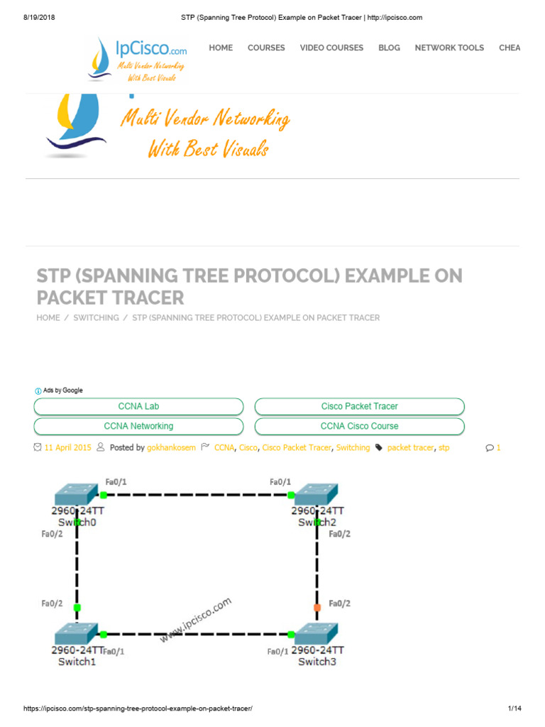 STP (Spanning Tree Protocol) Example On Packet Tracer - HTTP | PDF STP (Spanning Tree Protocol) Example On Packet Tracer - HTTP | PDF