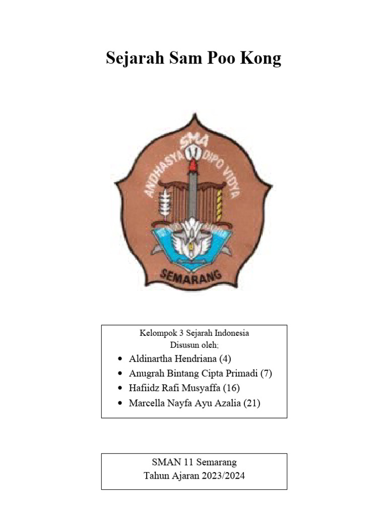 Sejarah Kelenteng Sam Poo Kong Semarang | PDF