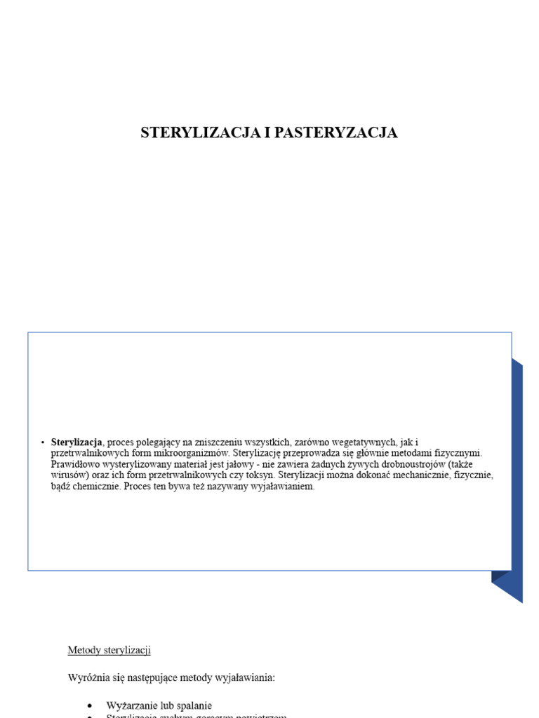Sterylizacja I Pasteryzacja | PDF