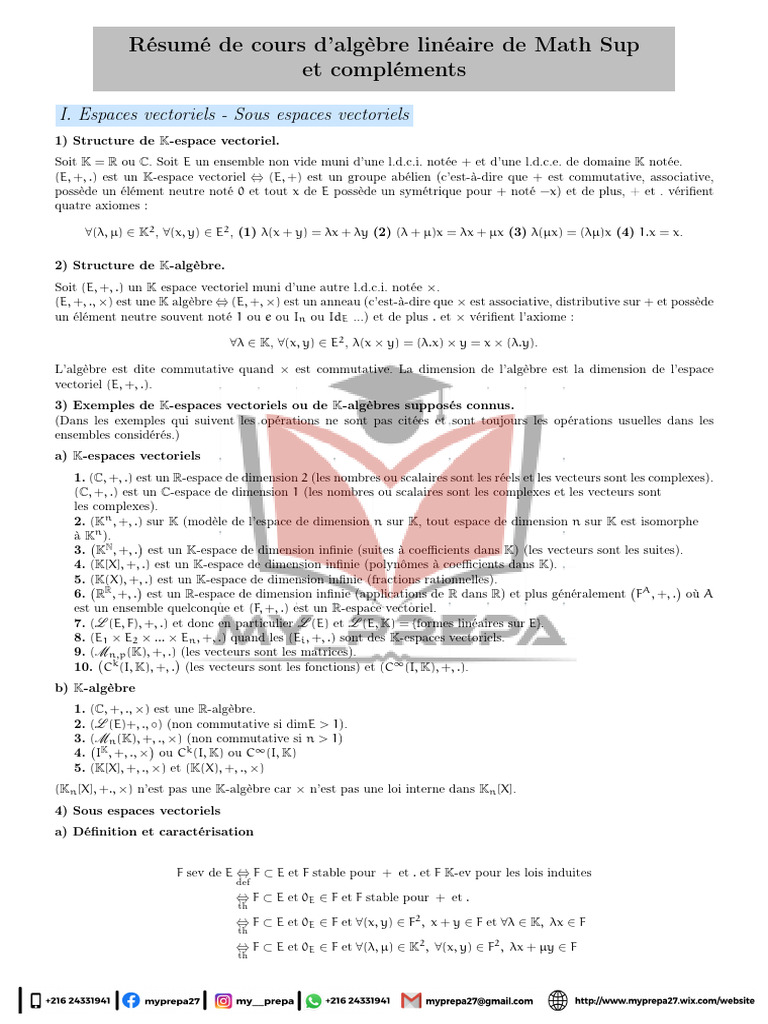 Résumé Alg Lin | PDF