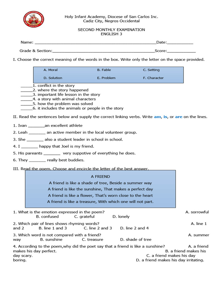 Eng. 3 2ND Monthly Exam | PDF