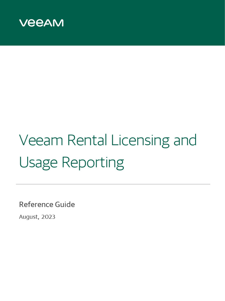 Veeam Rental Licensing Usage Reporting Guide | PDF | Cloud Computing | Backup