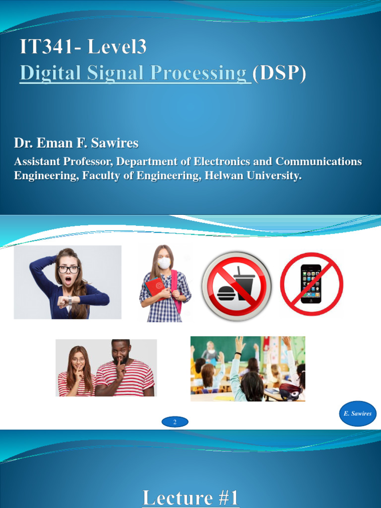 IT341 - DSP - Lec#1 - Course Introduction | PDF | Electronics | Applied Mathematics