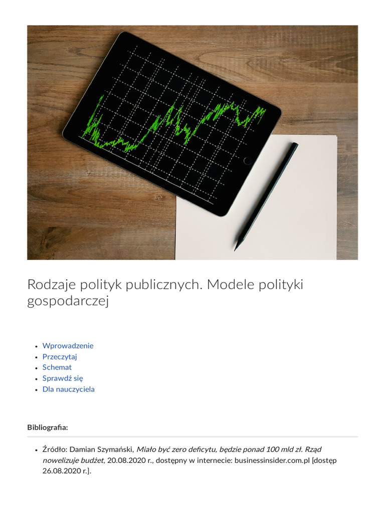 Rodzaje Polityk Publicznych Modele Polityki Gospodarczej | PDF