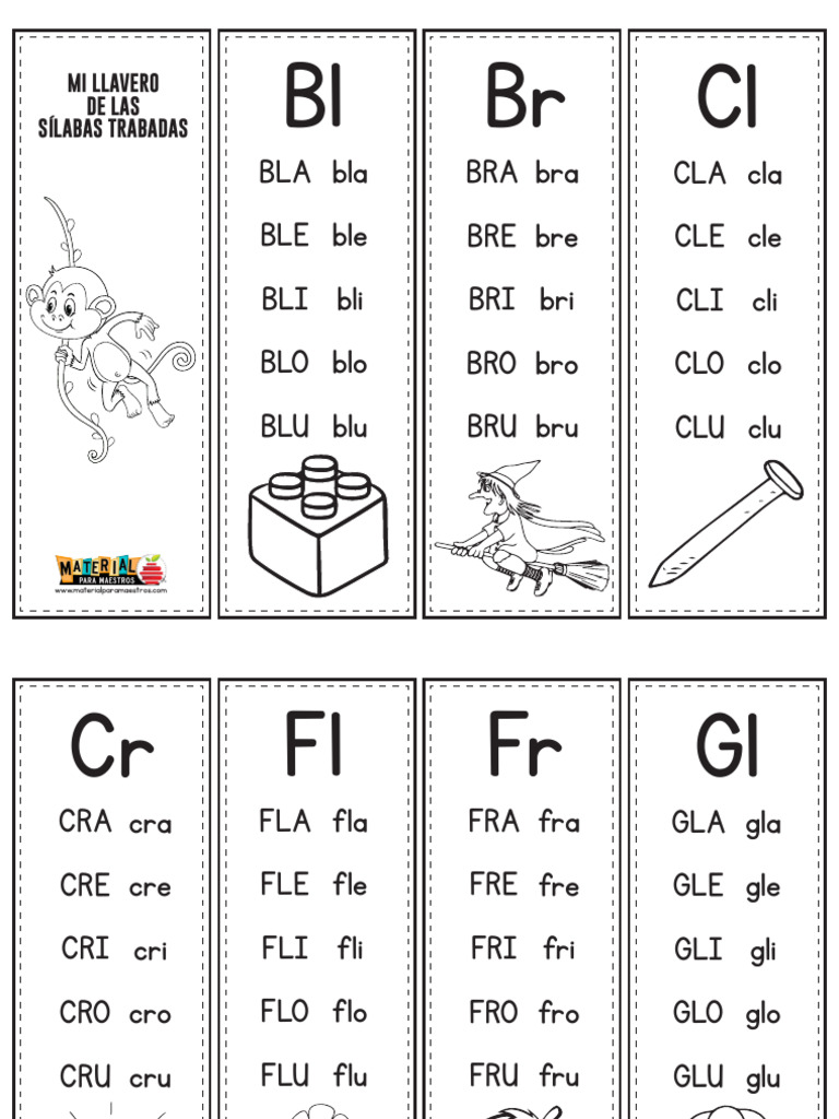Llavero de Las Silabas Trabadas | PDF