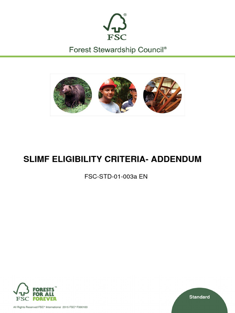 FSC-STD-01-003a SLIMF Eligibility Criteria Addendum | PDF | Forest ...