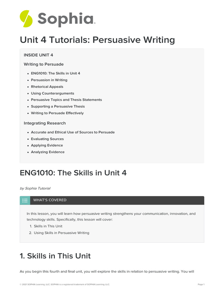 Unit 4 Tutorials Persuasive Writing | PDF | Tobacco Smoking | Addiction