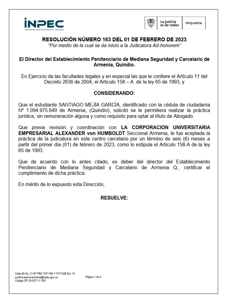 Inicio de Judicatura Ad-honorem 2023 | PDF