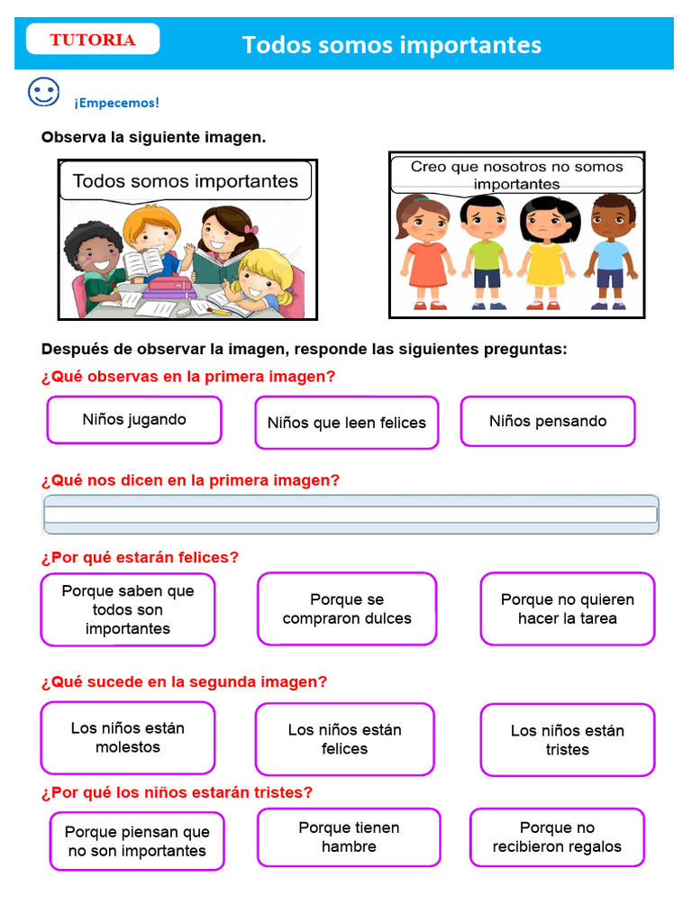 D5 A2 FICHA TUT. Todos Somos Importantes | PDF D5 A2 FICHA TUT. Todos Somos Importantes | PDF