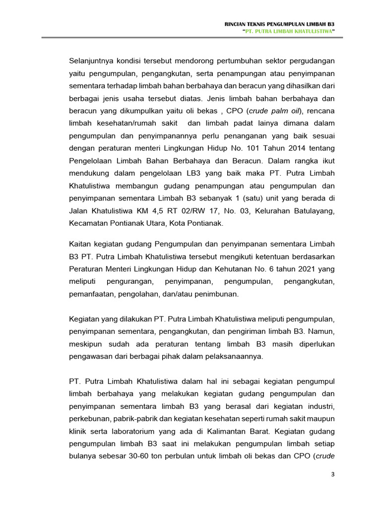 Isi Rintek LB3 PT Putra Limbah Khatulistiwa-5 | PDF