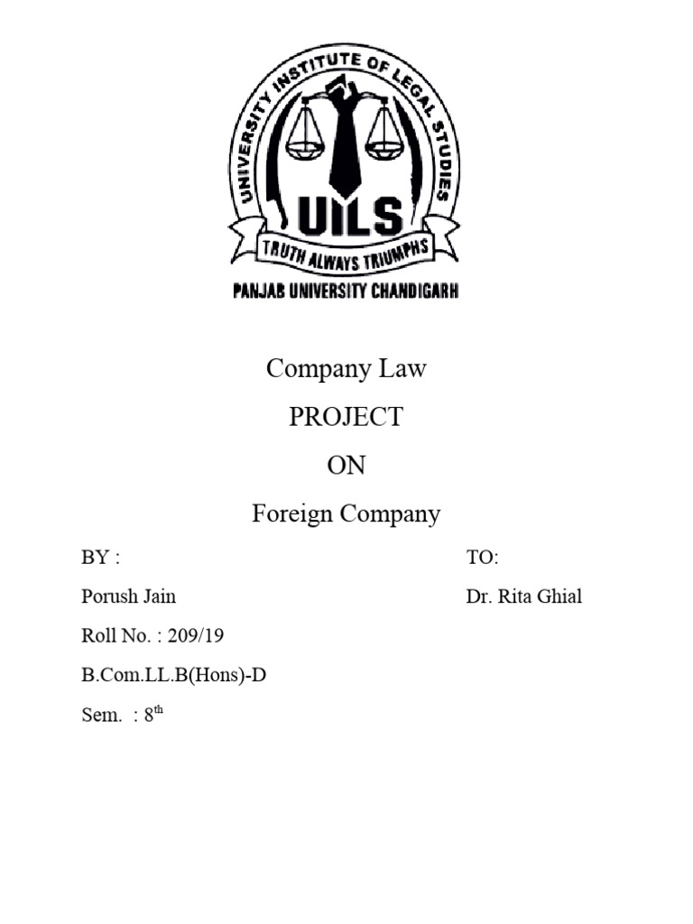 Porush Jain 209 Foreign Company | PDF | Corporations | Business