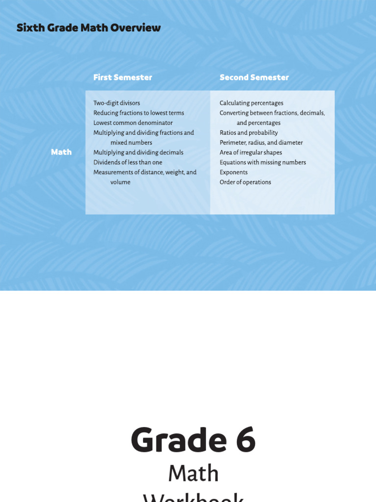 Grade 6 Math Workbook Curriculum Sample July 2021 | PDF | Division ...