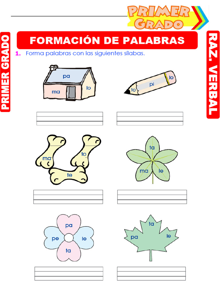 Formación de Palabras para Primer Grado de Primaria | PDF