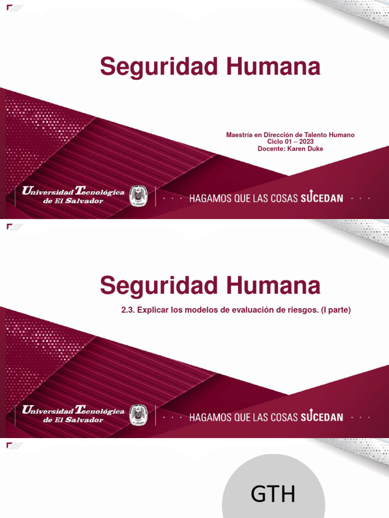 2.3. Clase. SEHU. U1. T3. Seguridad Humana. Explicar Los Modelos de ...