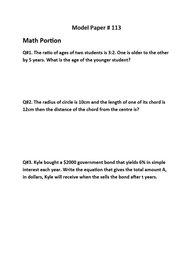 2023 Math Portion - 2 | PDF
