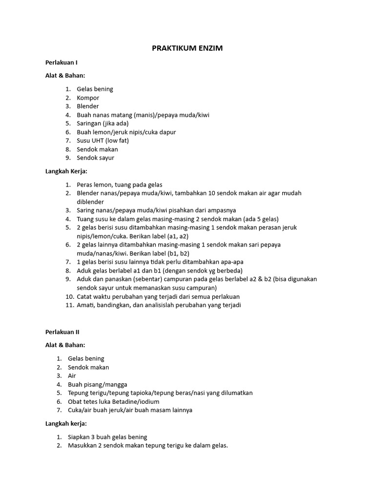 Praktikum Enzim | PDF