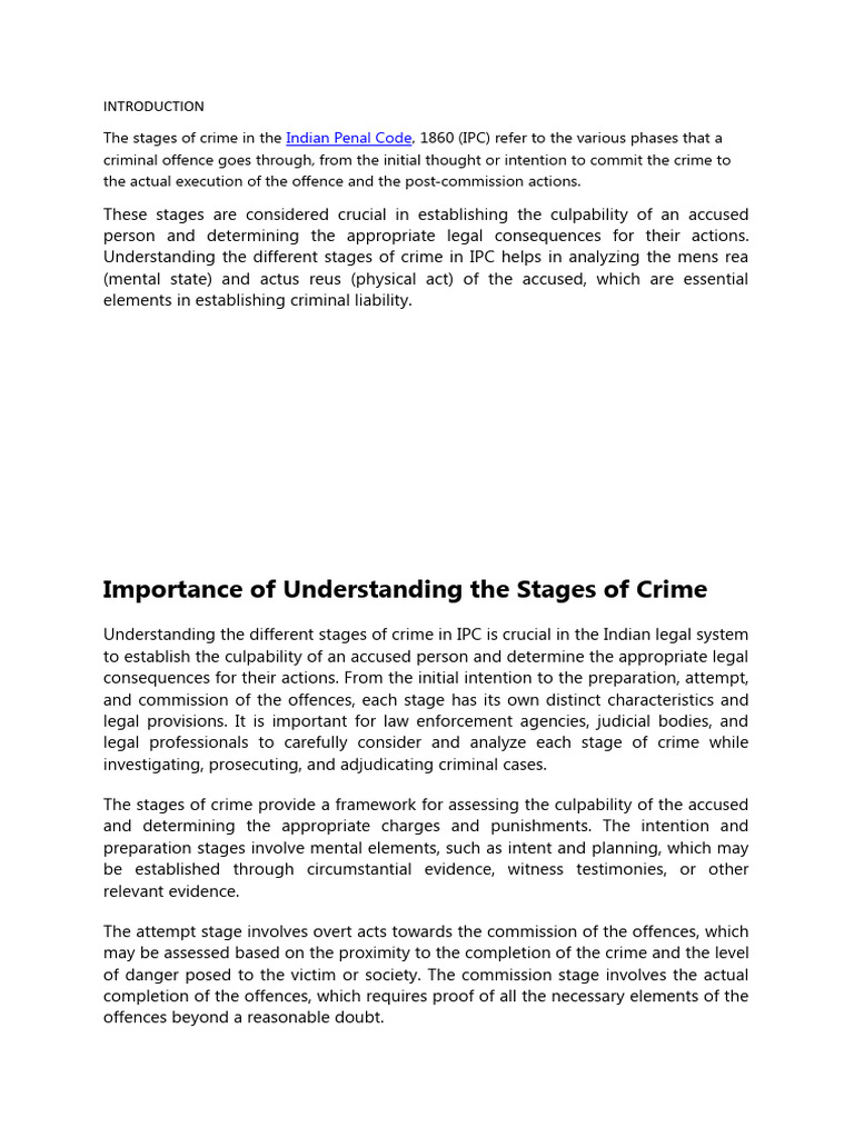 Stages of Crime in IPC Explained | PDF