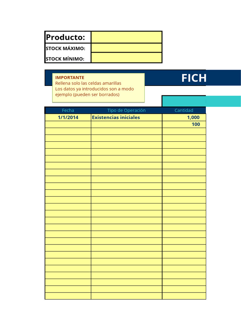 Plantilla para El Control de Inventario (FIFO y PMP) | PDF