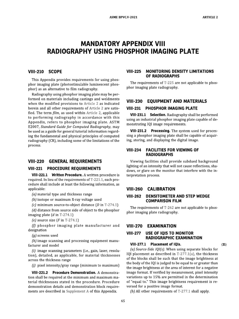 Radiography Using Phosphor Imaging Plate | PDF