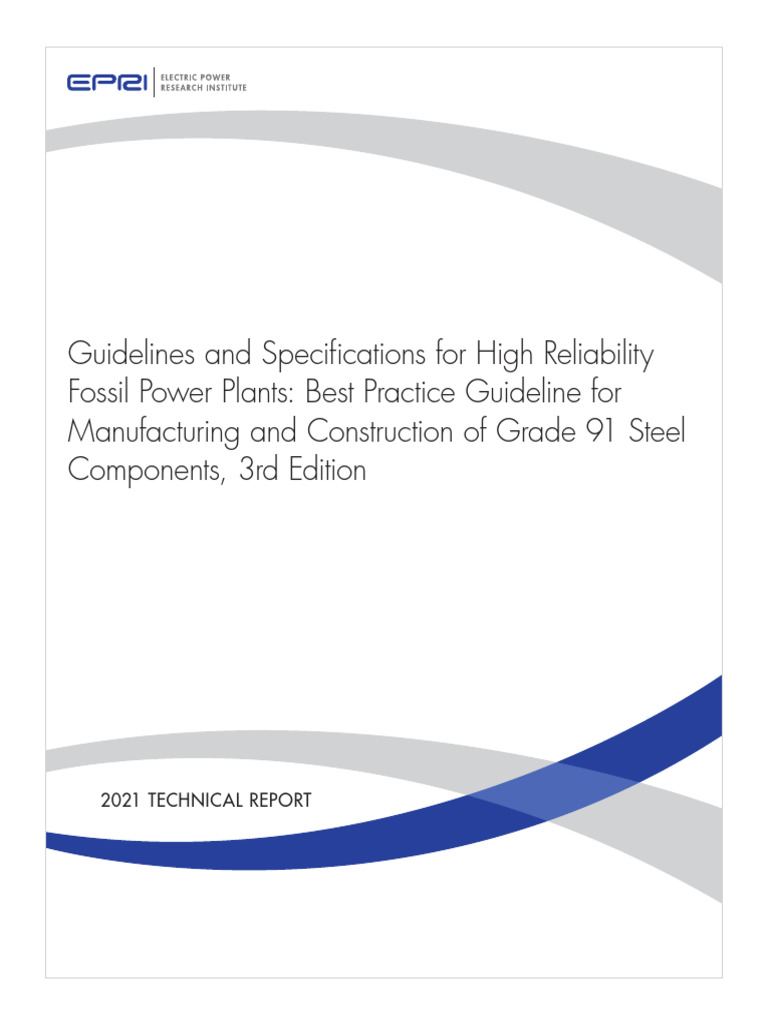 Guidelines and Specifications For High Reliability Fossil Power Plants ...