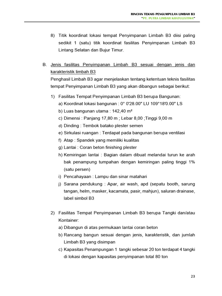Isi Rintek LB3 PT Putra Limbah Khatulistiwa-25 | PDF