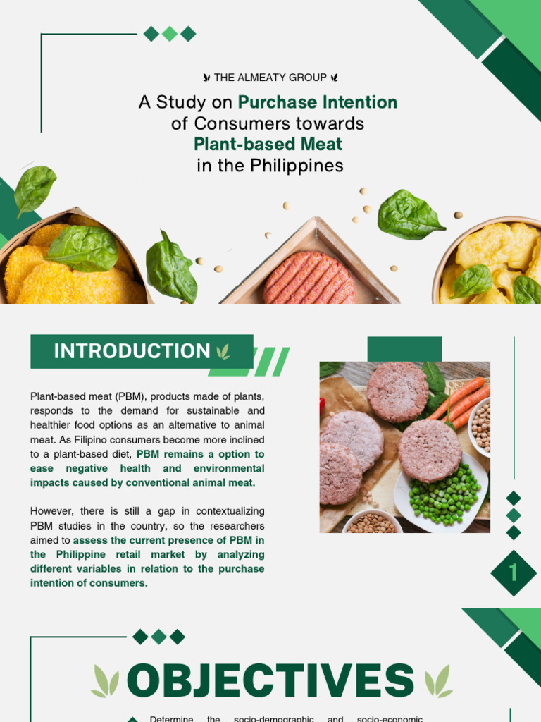 Consumer Intentions for Plant-Based Meat | PDF | Meat | Survey Methodology