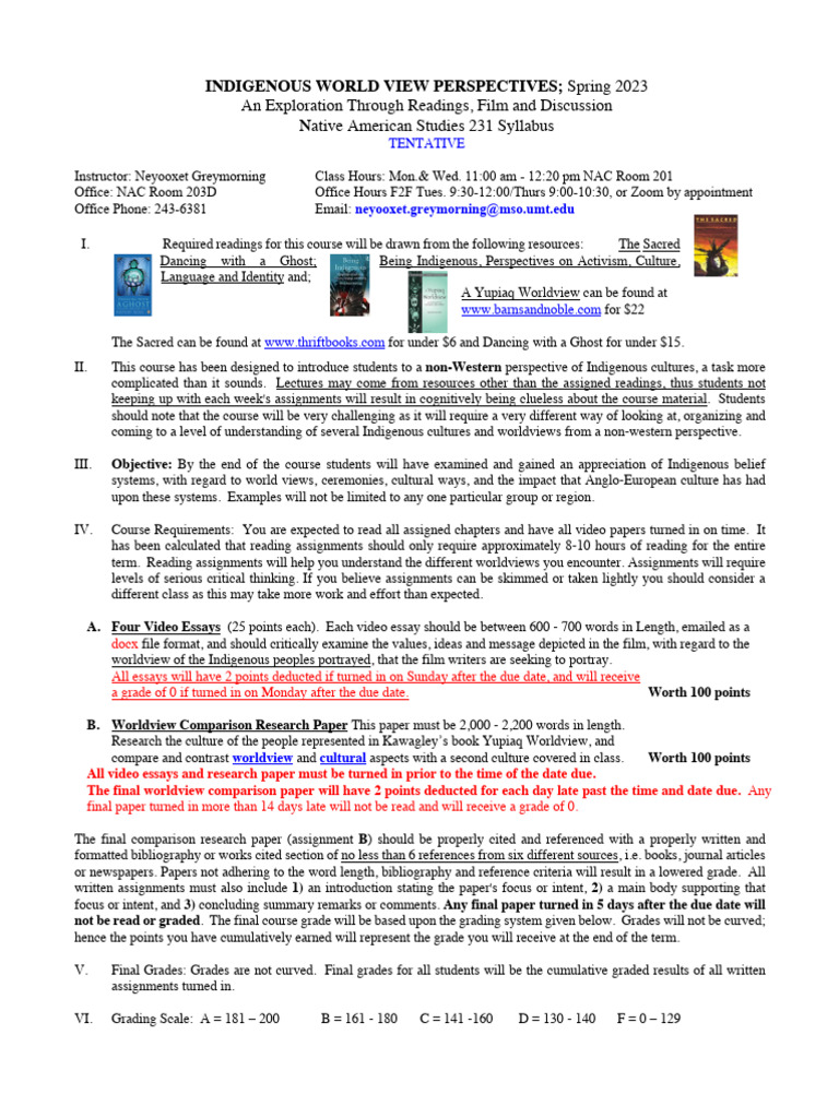 2023 Indigenous Worldview | PDF | Essays