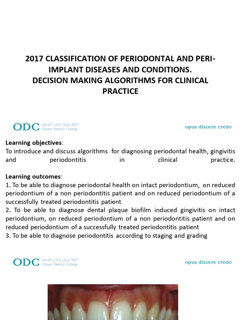 2017 Classification of Periodontal and Peri-Implant Diseases and ... 2017 Classification of Periodontal and Peri-Implant Diseases and ...