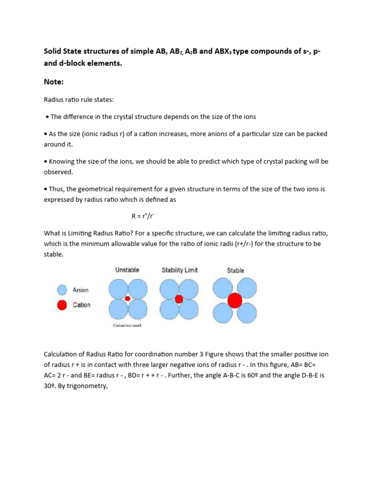 Solid State Structures of Simple AB | PDF