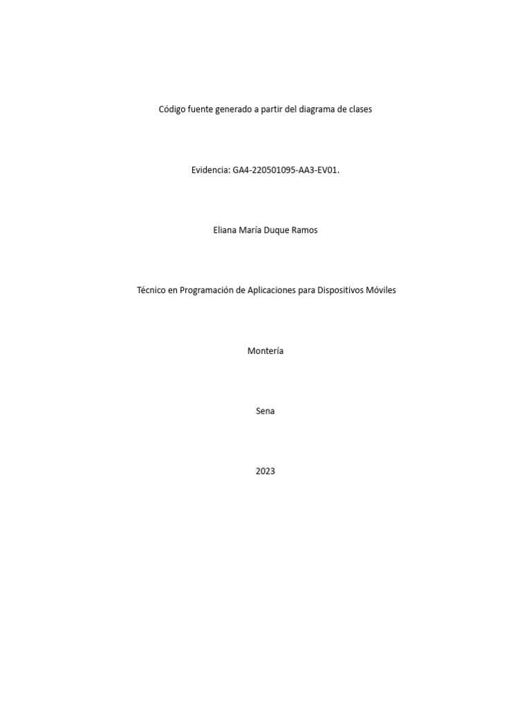 Código fuente generado a partir del diagrama de clases | PDF | Java (lenguaje de programación ...