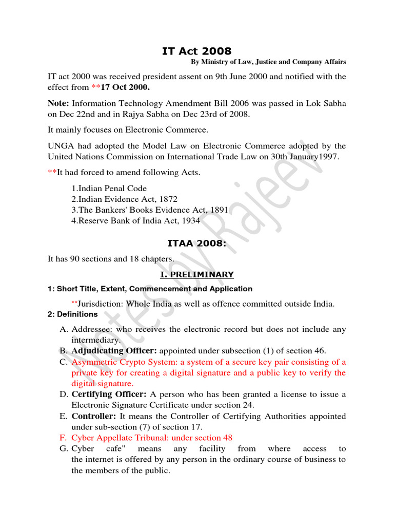 IT Act Notes | PDF