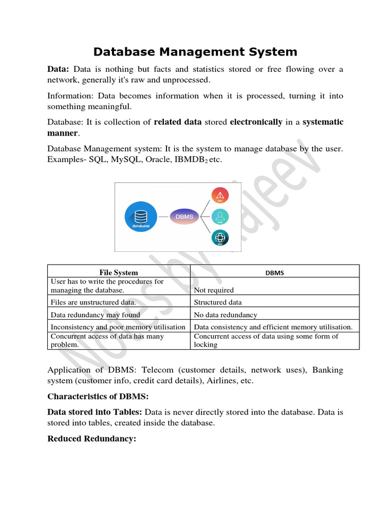 Dbms Notes | PDF