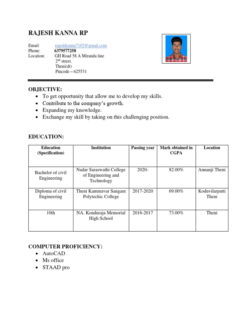 Rajesh Kanna RP Resume - Rajesh Kanna.r.p | PDF