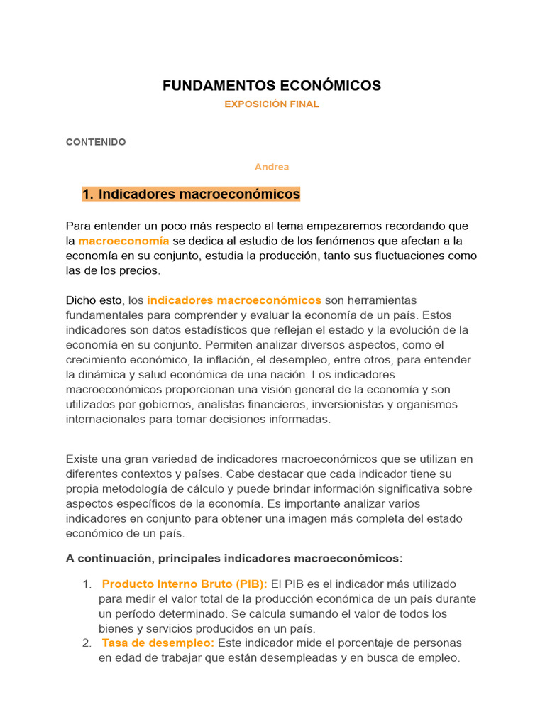 Exposición Final Economía | PDF