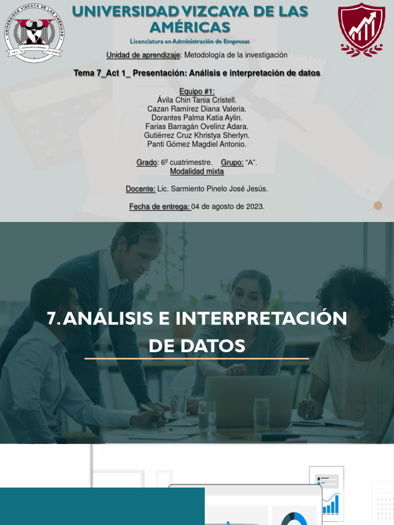 Tema 7 - Act 1 - Presentación Análisis e Interpretación de Datos | PDF