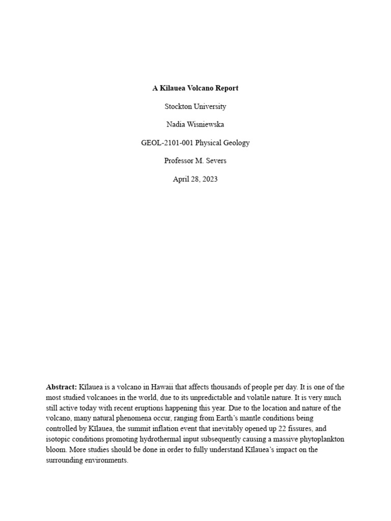 Geology Research Paper Rough Draft 1 | PDF | Volcano | Types Of ...