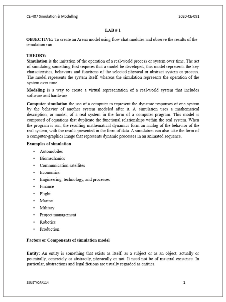 Sim Lab 1 | PDF