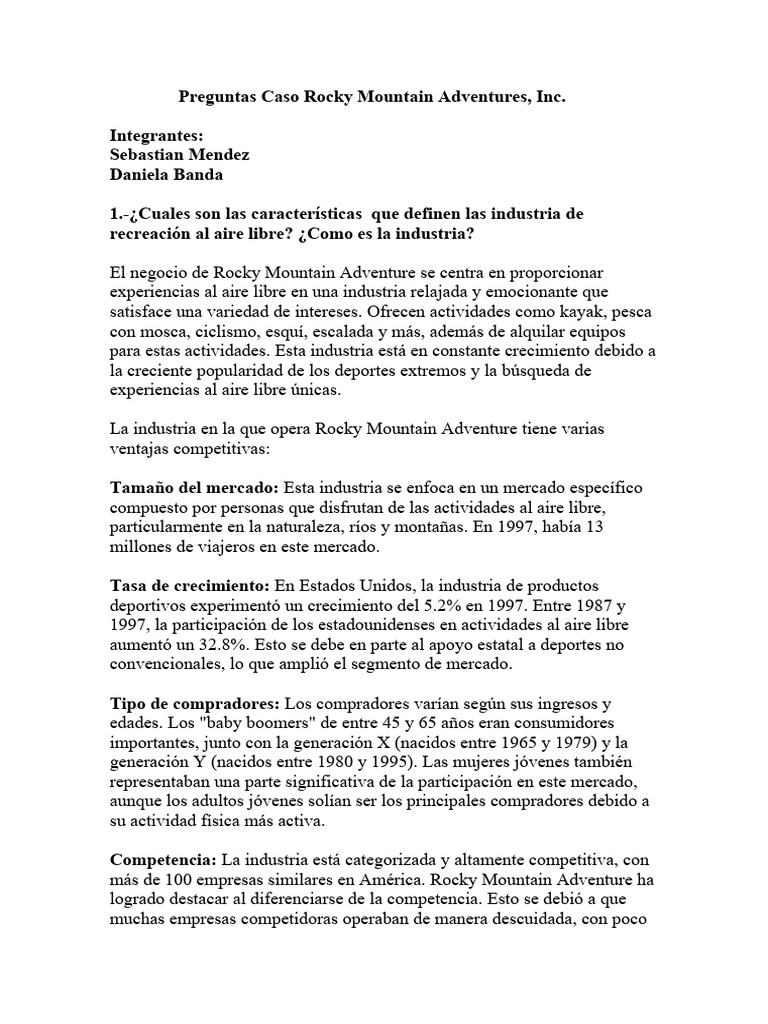 Preguntas - Caso - Rocky - Mountain - Adventures Sebastian Mendez ...